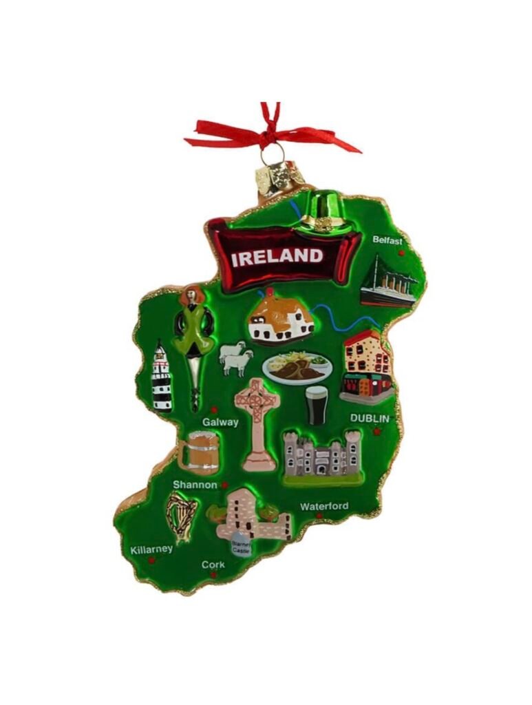 Ireland International Country Map Ornament – RITZY CHRISTMAS